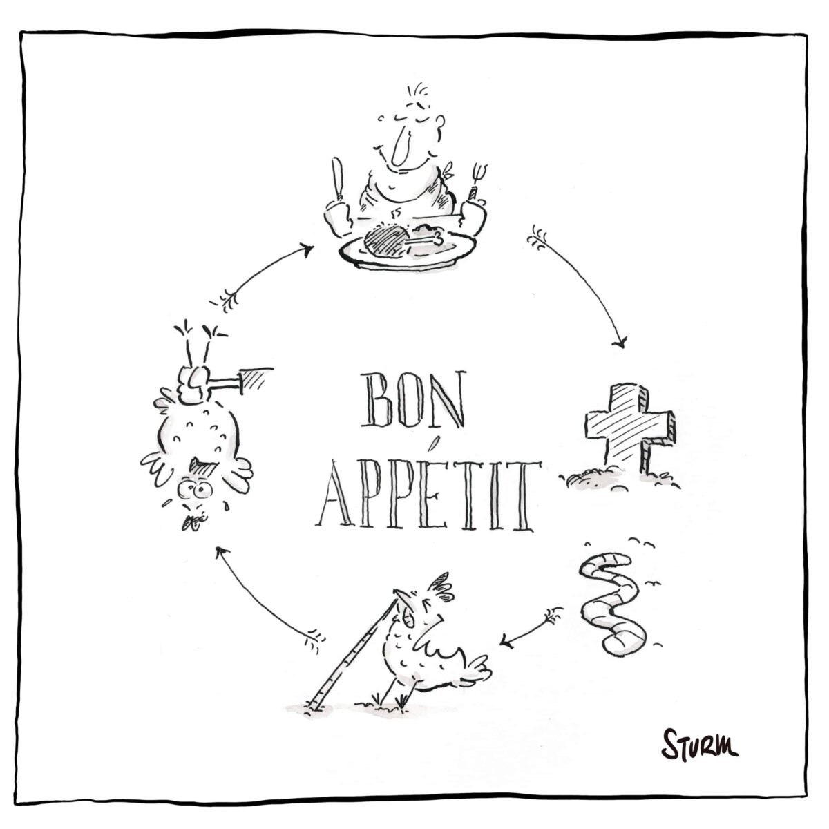 Bon Appetit! - Cartoon von Philipp Sturm